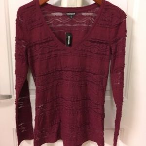Express | Tops | Ladies Lace V Neck Shirt | Poshmark